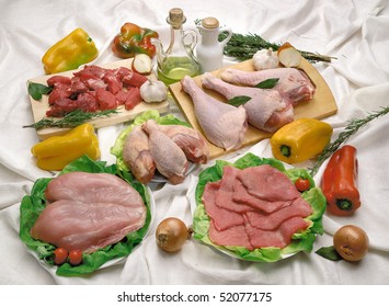 Various Raw Chicken Meat Portions Set Stock Photo 1985054315 | Shutterstock