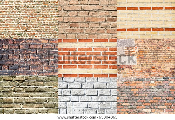 Various Types Brick Walls Stock Photo (Edit Now) 63804865