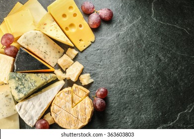 Various Types Cheese Empty Space Background Foto Stok 350655053 ...