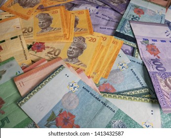 Various Values Malaysian Ringgit Banknote Scattered Stock Photo ...