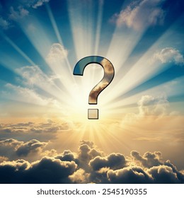 yapay zeka üretimi Clouded Scene Question Mark Overlaid Symbolizing ...