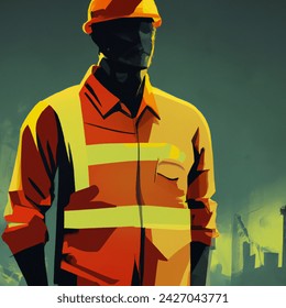Construction Worker Dressed Full Orange Ppe AI-generated image ...