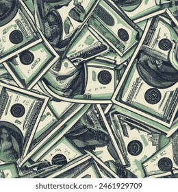 Vector Illustrated Dollar Bill Pattern imagem gerada por IA 2461930429 ...