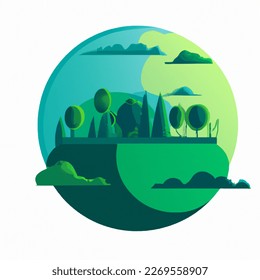 Vector Vignette Vector-style Image Ict Environmental AI-generated image ...