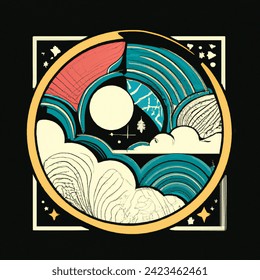Minimal Line Art Vector-style Image Earth AI-generated image 2471907839 ...