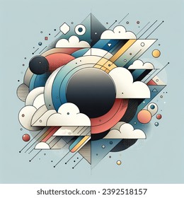 Vector Vignette Vector-style Image Subtle Geometric AI-generated image ...