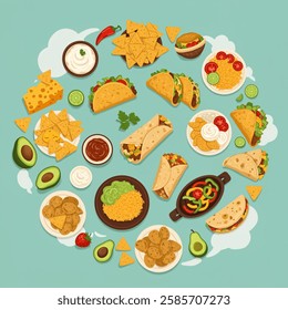 Vector Vignette Vector-style Image Top View AI-generated image ...