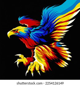 Flying Guacamaya Vector Use Red Blue AI-generated image 2458570565 ...