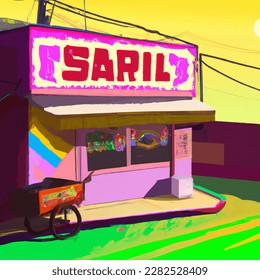 Filipino Sari Sari Store Dressed Purple AI-generated image 2518464425 ...