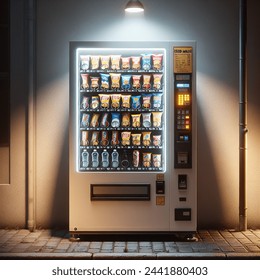 Blue Vending Machine Breaking Through Big AI-generated image 2558764731 ...