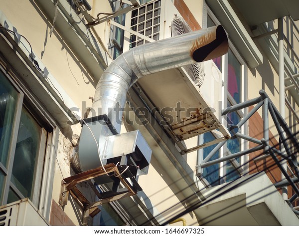 Ventilation Air Conditioning Pipe Installed Outside Stock Photo ...