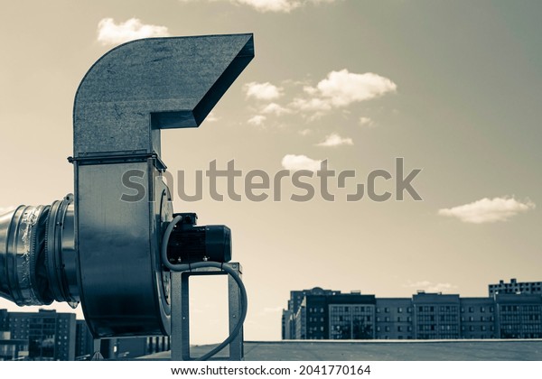 Ventilation Asynchronous Motor Ventilation System Against Stock Photo ...