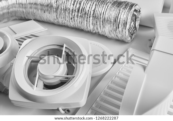 Ventilation System Components On White Background Stock Photo ...