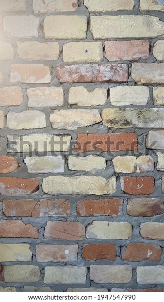 Vertical Brick Wall Background Loft Style Stock Photo (Edit Now) 1947547990