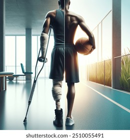 Vertical Image Man Divided Into Two AI-generated image 2502336269 ...