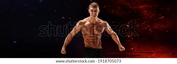 Very Brawny Guy Bodybuilder Posing Beautiful Stock Photo 1918705073 ...