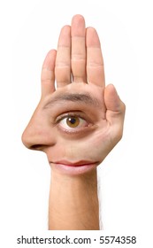 Very Ugly Face Comical Create Hand Stock Photo (Edit Now) 5574340