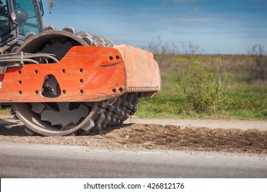 Profile View Orange Steamroller Closeup View Stock Photo (Edit Now ...