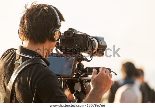 Video Camera Man Operator Working Professional Stock Photo 630796766 ...