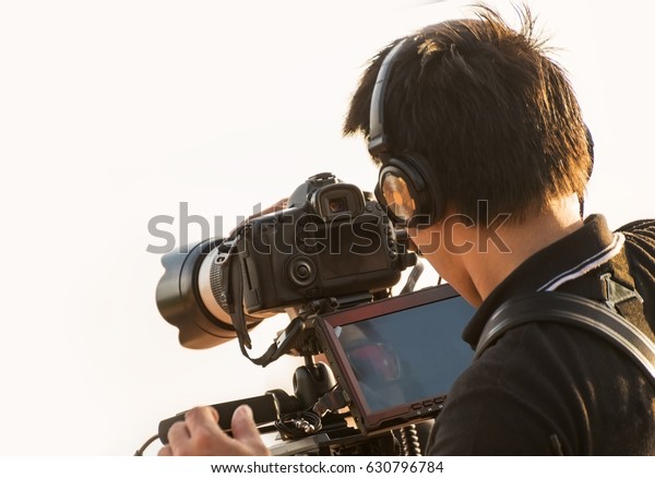 Video Camera Man Operator Working Professional Stock Photo 630796784 ...