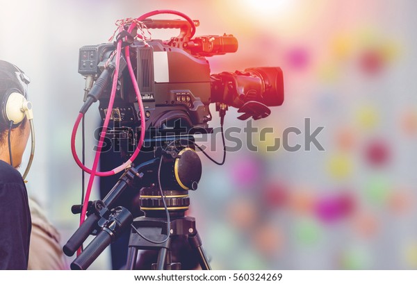 Video Camera Operator Working His Equipment Stock Photo (Edit Now ...