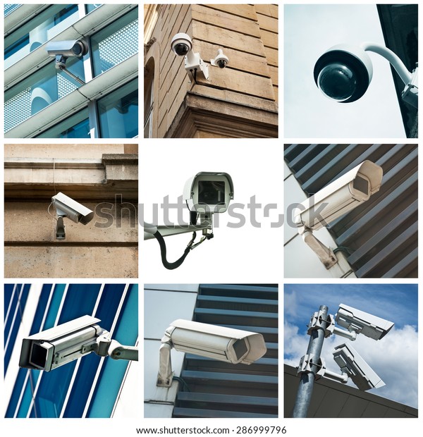 Video Security Camera Collage Stock Photo (Edit Now) 286999796