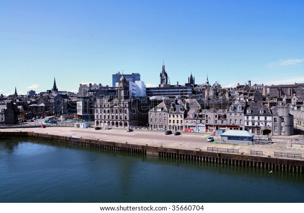 View Aberdeen Skyline Inside Docks Harbor Stock Photo 35660704 ...