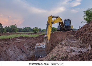 View Backhoe Digging Pit Ground Rainwatercrawler Stock Photo 633897464 ...