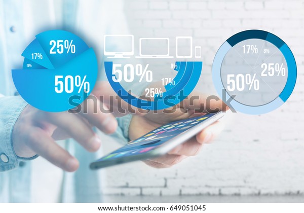 View Blue Survey Graph Interface Business Stock Photo 649051045 ...