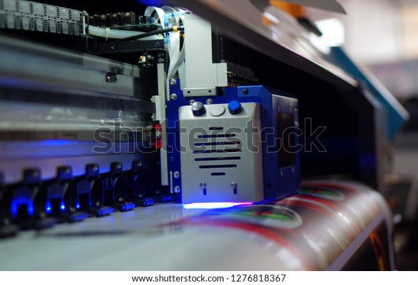 View Closeup Large Inkjet Printer Working Stock Photo (Edit Now) 1276818367