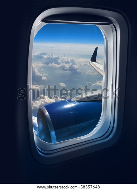 Стоковая фотография 58357648: View Jet Plane Window High On | Shutterstock
