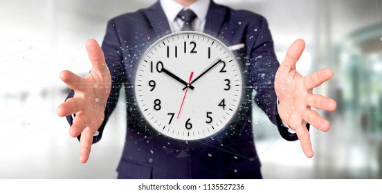 View Man Holding Clock Timer 3d Stock Photo 1135527236 | Shutterstock