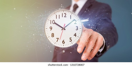 View Man Holding Clock Timer 3d Stock Photo 1310728007 | Shutterstock