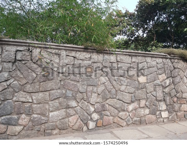 View Nice Stone Cladding Compound Wall Stock Photo 1574250496 ...