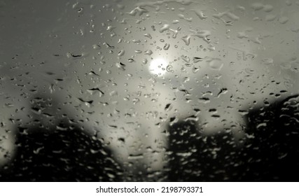 View Through Raindrenched Window Sun Peeking Stock Photo 2198793371 ...