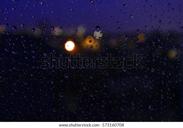 View Through Rainy Window Night Blurred Stock Photo (Edit Now) 573160708