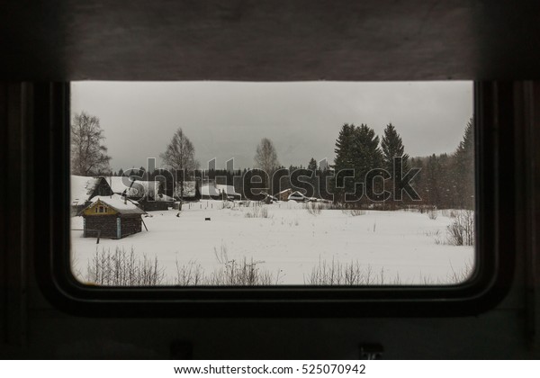 View Through Train Window Siberian Winter Stock Photo 525070942 ...