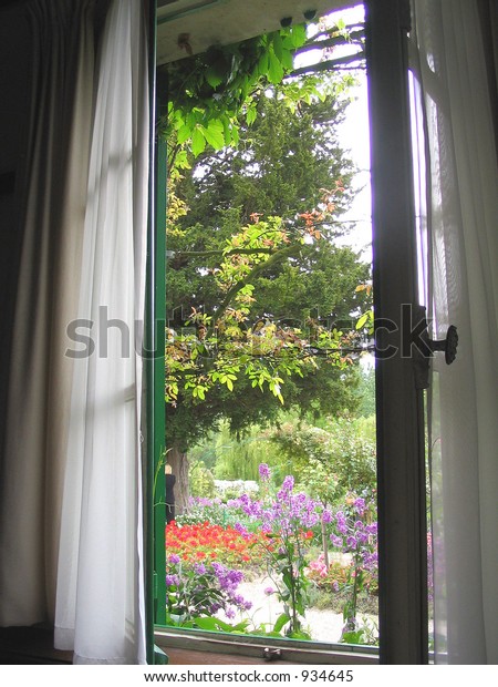 View Through Window Out Onto Garden Stock Photo (Edit Now) 934645