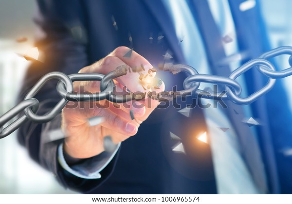 View Weak Link Broken Chain Exploding Stockfoto 1006965574 | Shutterstock