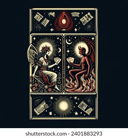 Vintage Boho Artistic Image Devil Playing AI-generated image 2401883301 ...