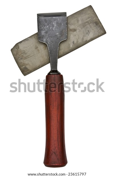 Vintage Chisel Sharpening Stone Isolated Over Stock Photo 23615797 ...
