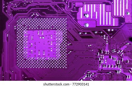 Violet Circuit Board Background Computer Motherboard Stock Photo ...