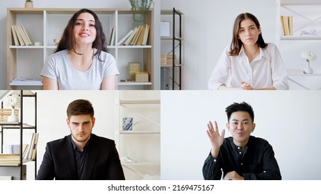 Virtual Class Group Video Chat Elearning Stock Photo 2169475167 ...