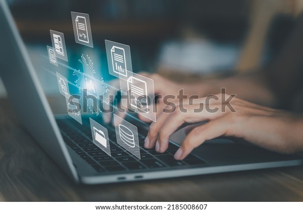 Virtual Intelligence Ai Documents Search Concept Stock Photo 2185008607 ...