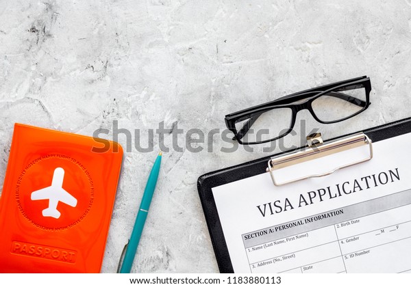 Visa Processing Registration Visa Application Form Stock Photo ...