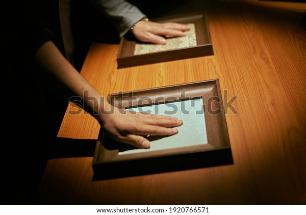 Visitors Touching Cloth Sample Stock Photo 1920766571 | Shutterstock