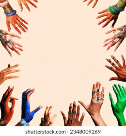 Visual Stunning Collage Hands Different Cultural AI-generated image ...