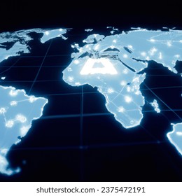 Large Modern Grey World Map Glowing AI-generated image 2448433979 ...