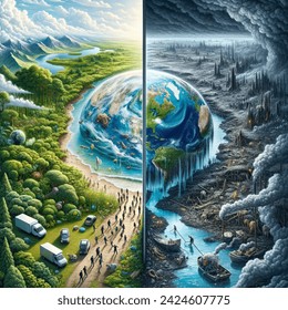 Climate Change Before After Transition AI-generated image 2554499387 ...