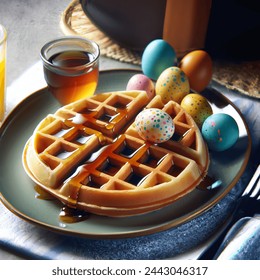 Waffle Syrup Easter Egg AI-generated image 2443046267 | Shutterstock